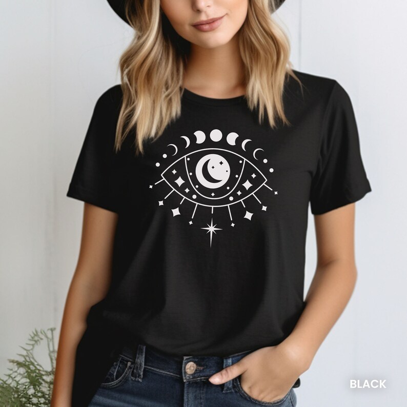 Celestial Moon Phases Evil Eye Shirt, Witch Bachelorette Sweatshirt ...