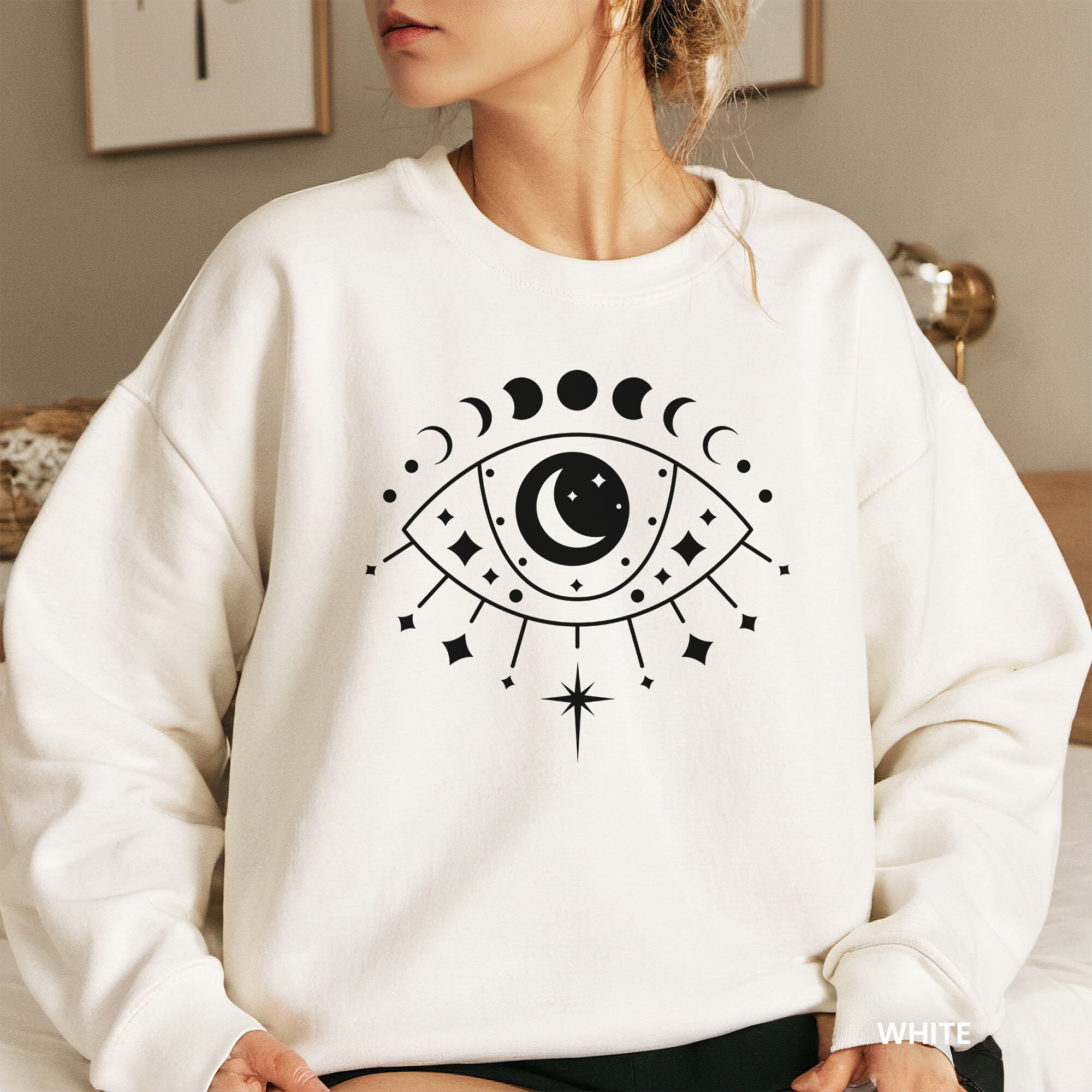 Celestial Moon Phases Evil Eye Shirt, Witch Bachelorette Sweatshirt ...