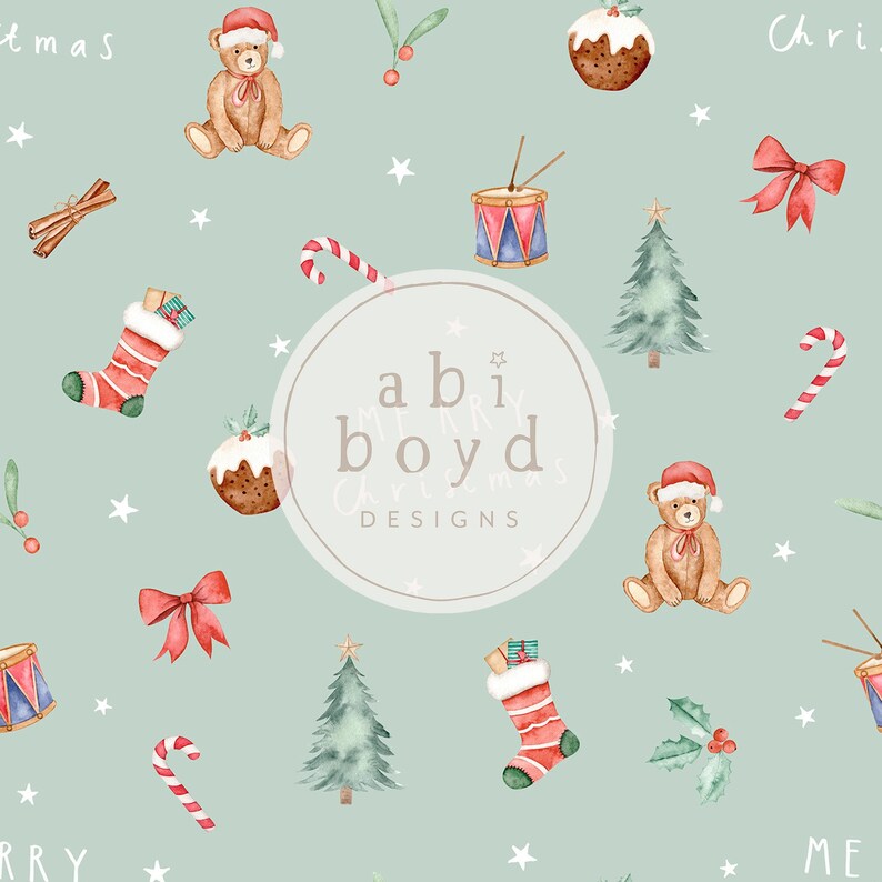 Merry Christmas Seamless File, Cute Christmas Repeating Pattern, Xmas ...