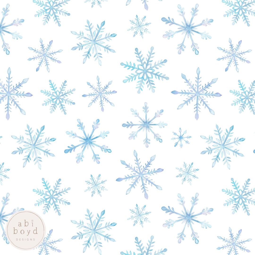 Winter Snowflake Seamless File, Frozen Repeating Pattern, Hand Drawn ...