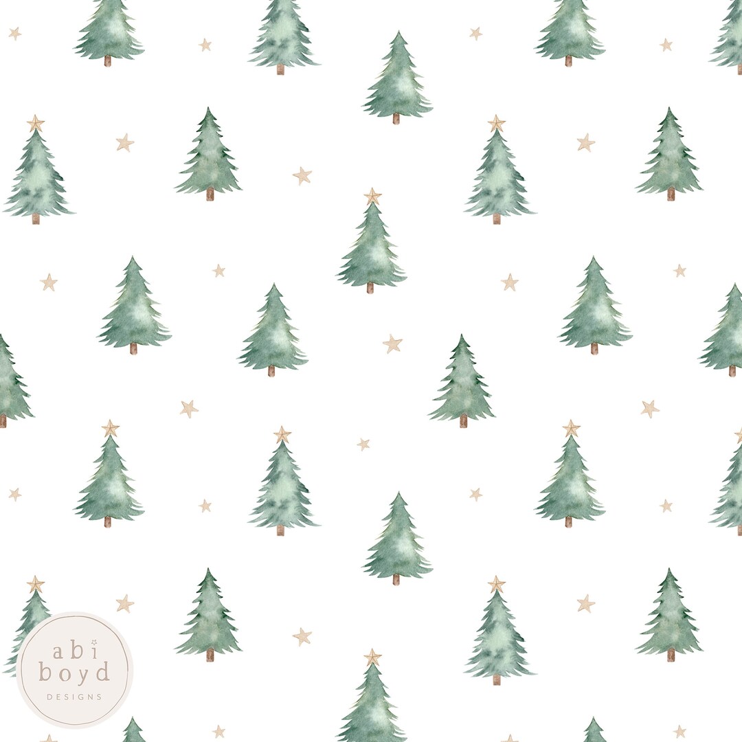 Simple Christmas Tree Seamless File, Cute Xmas Repeating Pattern ...