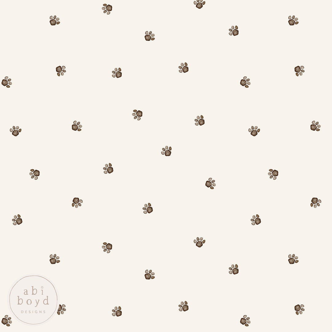 Paw Print Seamless Pattern / Dog Paws Repeating Pattern / Teddy Fabric ...