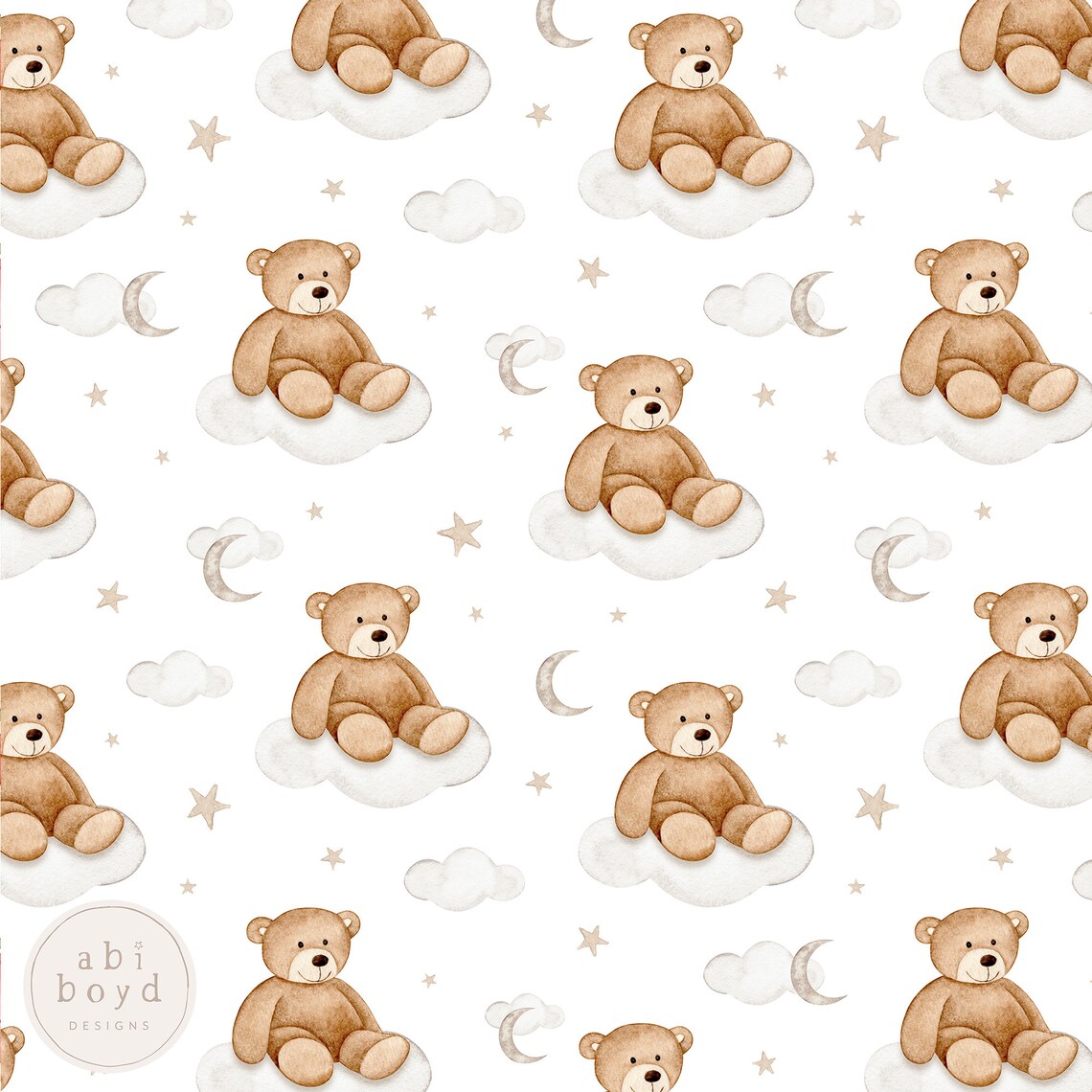 Teddy Bear Seamless Pattern, Repeating Pattern, Teddy Bear Fabric ...