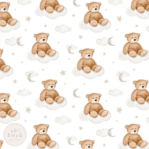 Teddy Bear Seamless Pattern, Repeating Pattern, Teddy Bear Fabric ...