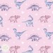 Girly Dinosaur Seamless Pattern, Pink Dino Repeating Pattern, Cute ...