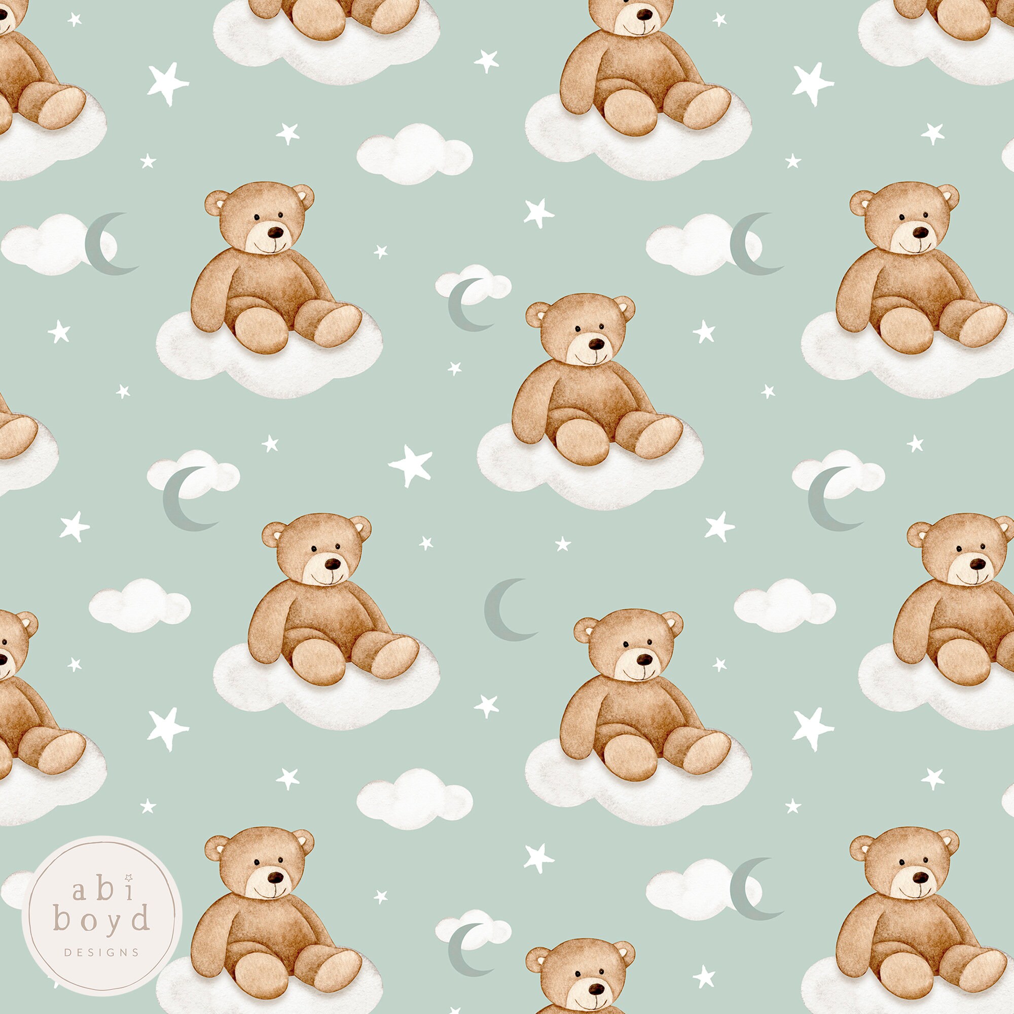 Teddy Bear Seamless Pattern, Repeating Pattern, Teddy Bear Fabric ...