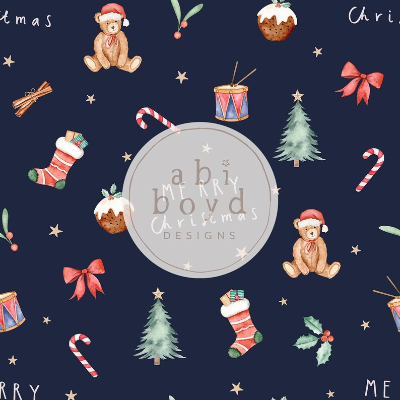 Merry Christmas Seamless File, Cute Christmas Repeating Pattern, Xmas ...