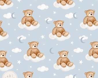 Bear Teddy Seamless Fabric Design, Repeat Tile, Pattern Lunoe - Etsy