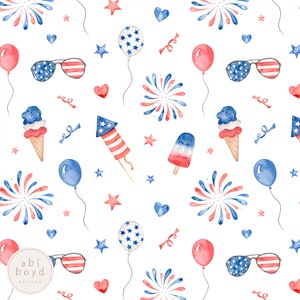 Fourth of July Seamless Pattern / 4th July Themed Repeat Tile ...
