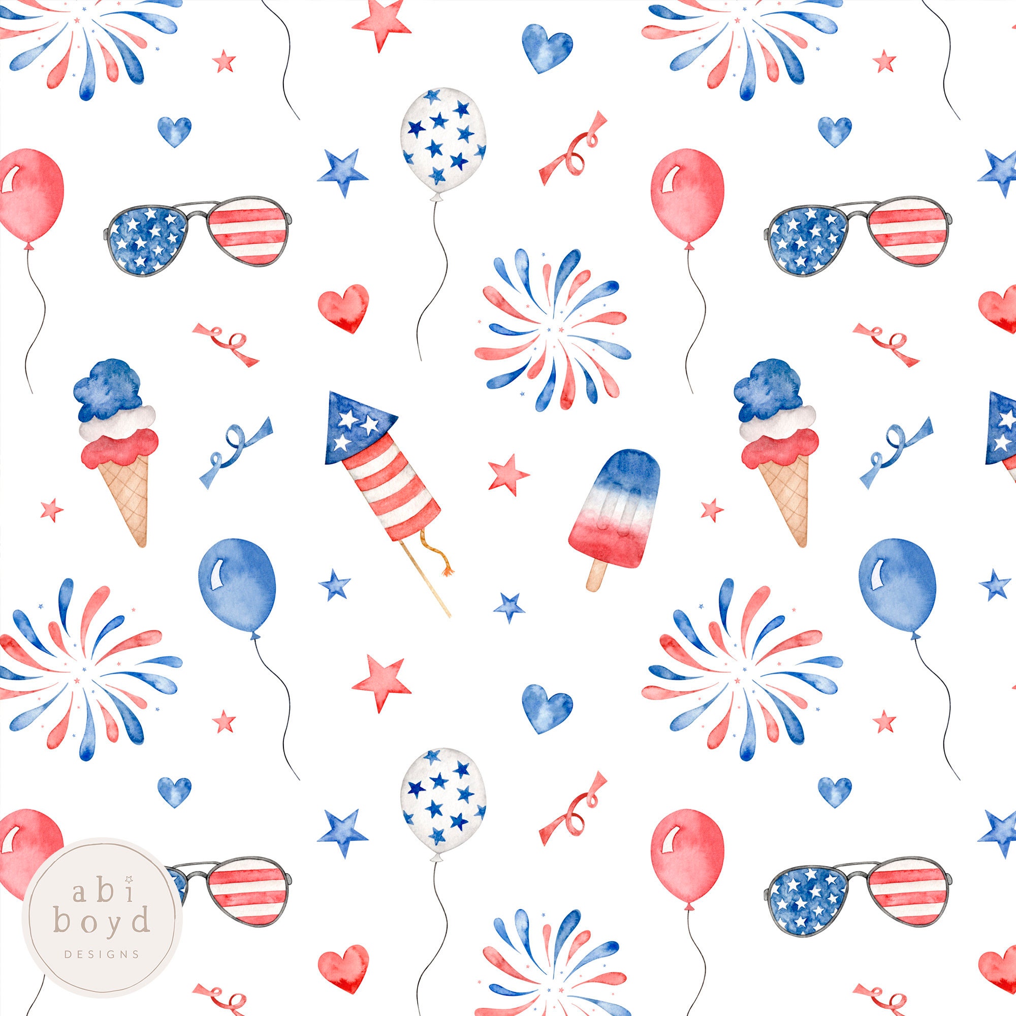 Fourth of July Seamless Pattern / 4th July Themed Repeat Tile ...