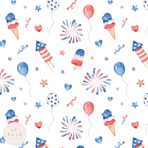 Fourth of July Seamless Pattern / 4th July Themed Repeat Tile ...