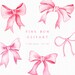 Watercolor Pink Bow Clipart Set, Hand-painted Ribbon Png, Soft Pink Bow ...