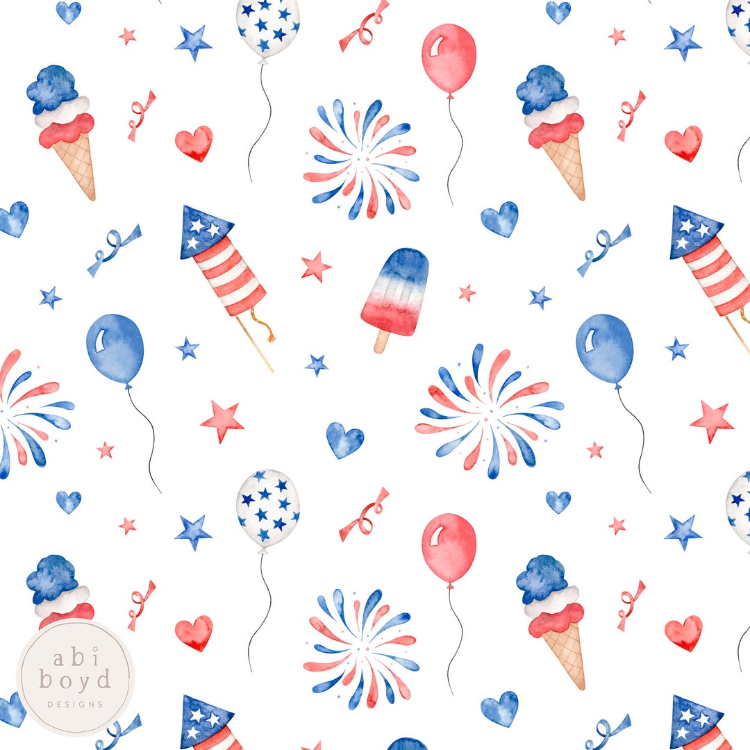 Fourth of July Seamless Pattern / 4th July Themed Repeat Tile ...