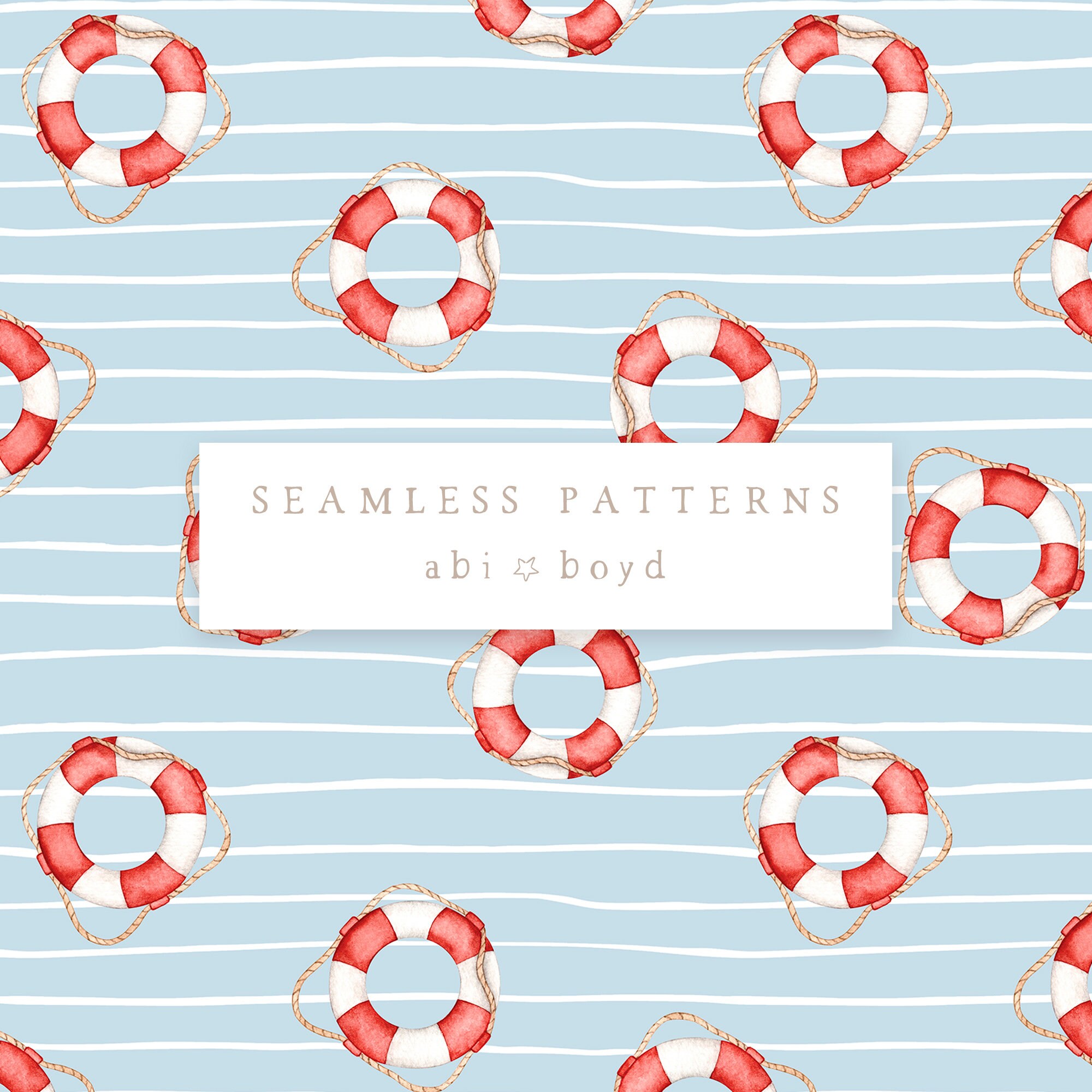 Life Ring Pattern, Nautical Ocean Repeat Tile, Print for Fabric ...