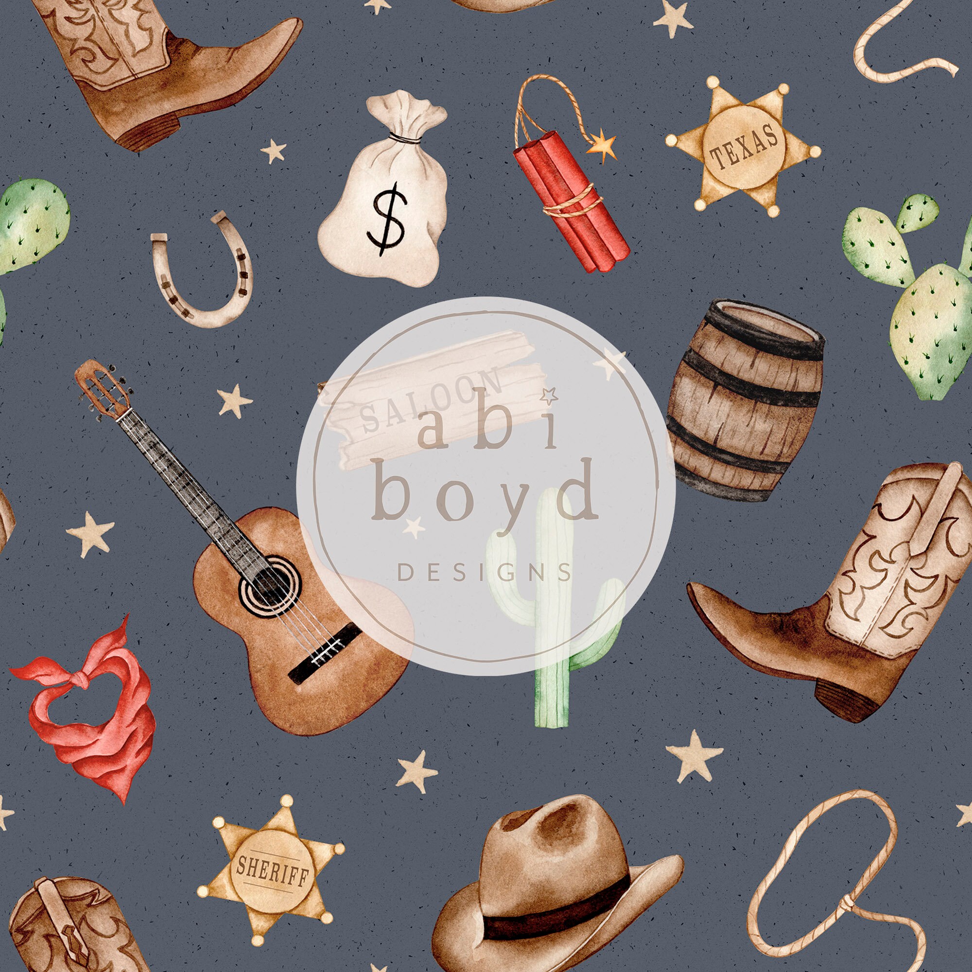 Seamless Western Cowboy Boot Pattern, Wild West Fabric Design, Texas ...