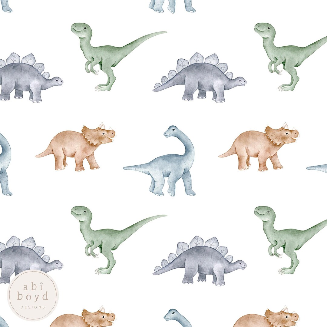 Dinosaur Seamless Pattern, Baby Dino Repeating Pattern, Dino Friends ...