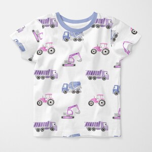 Girly Construction Seamless Pattern, Transport Design for Girls, Pink ...