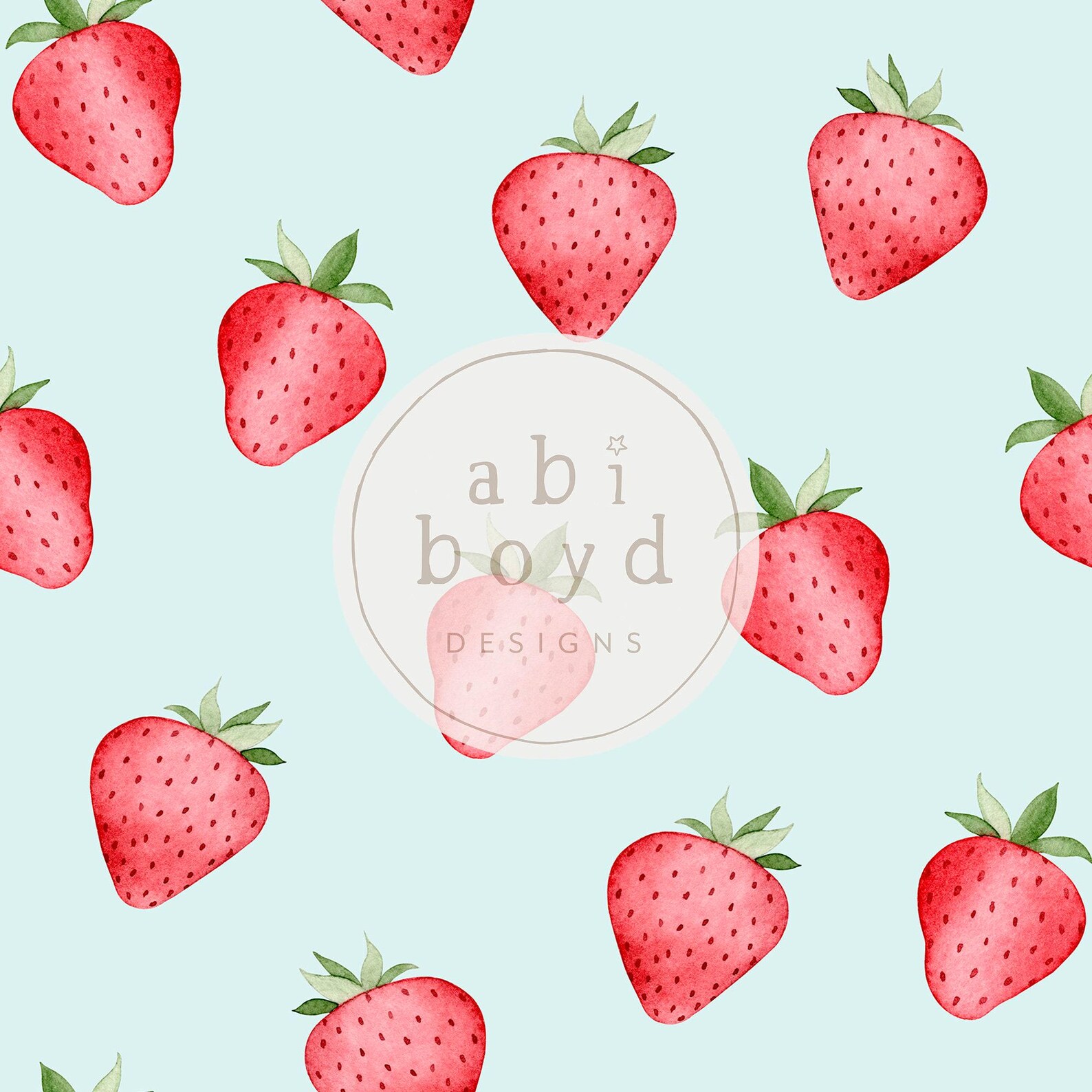 Watercolour Strawberry Pattern, Fruit Repeat Tile, Print for Fabric ...