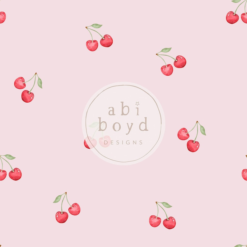 Simple Cherry Seamless Pattern, Dainty Cherries Repeating Pattern ...