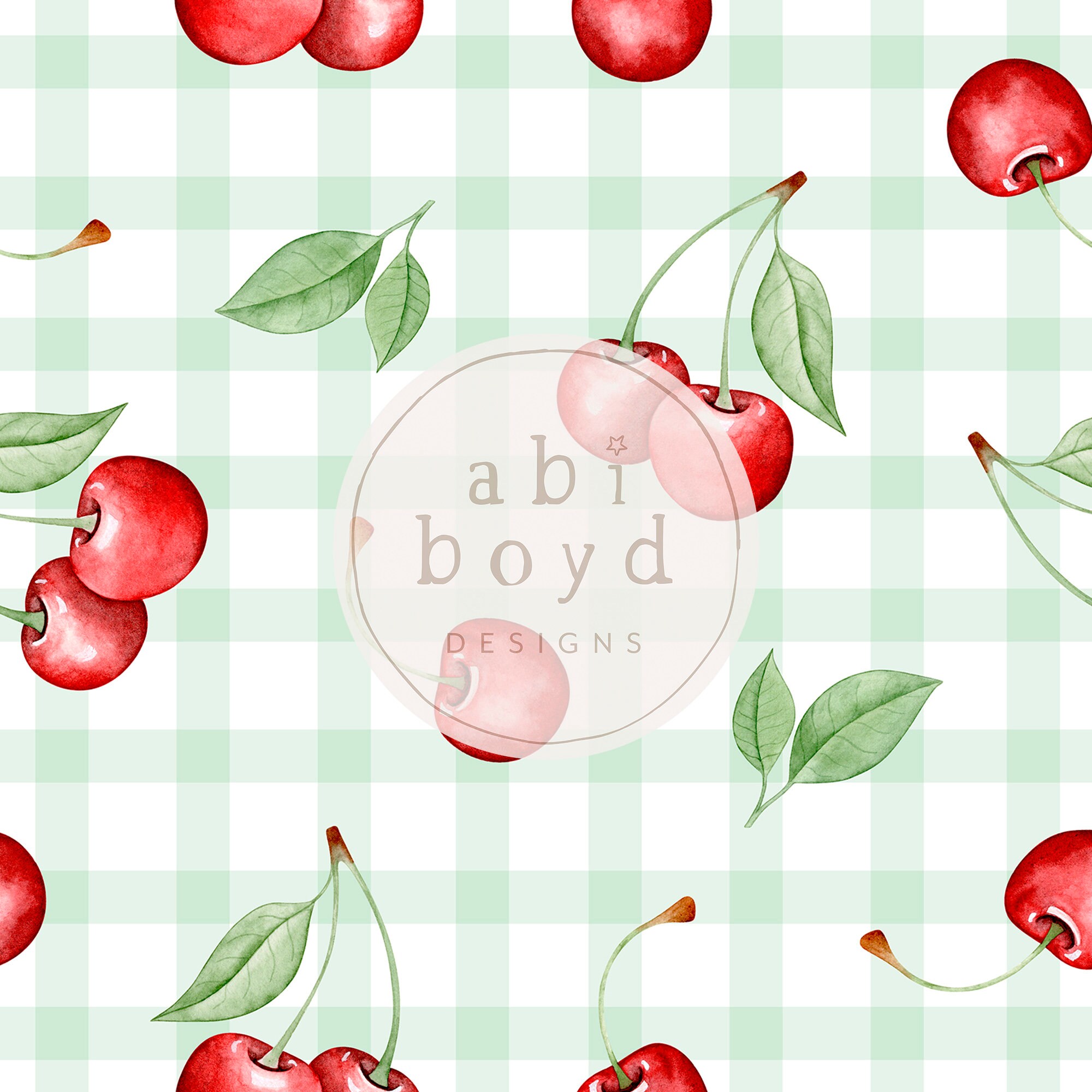 Watercolor Cherries Seamless Pattern Hand-painted Cherry Digital ...