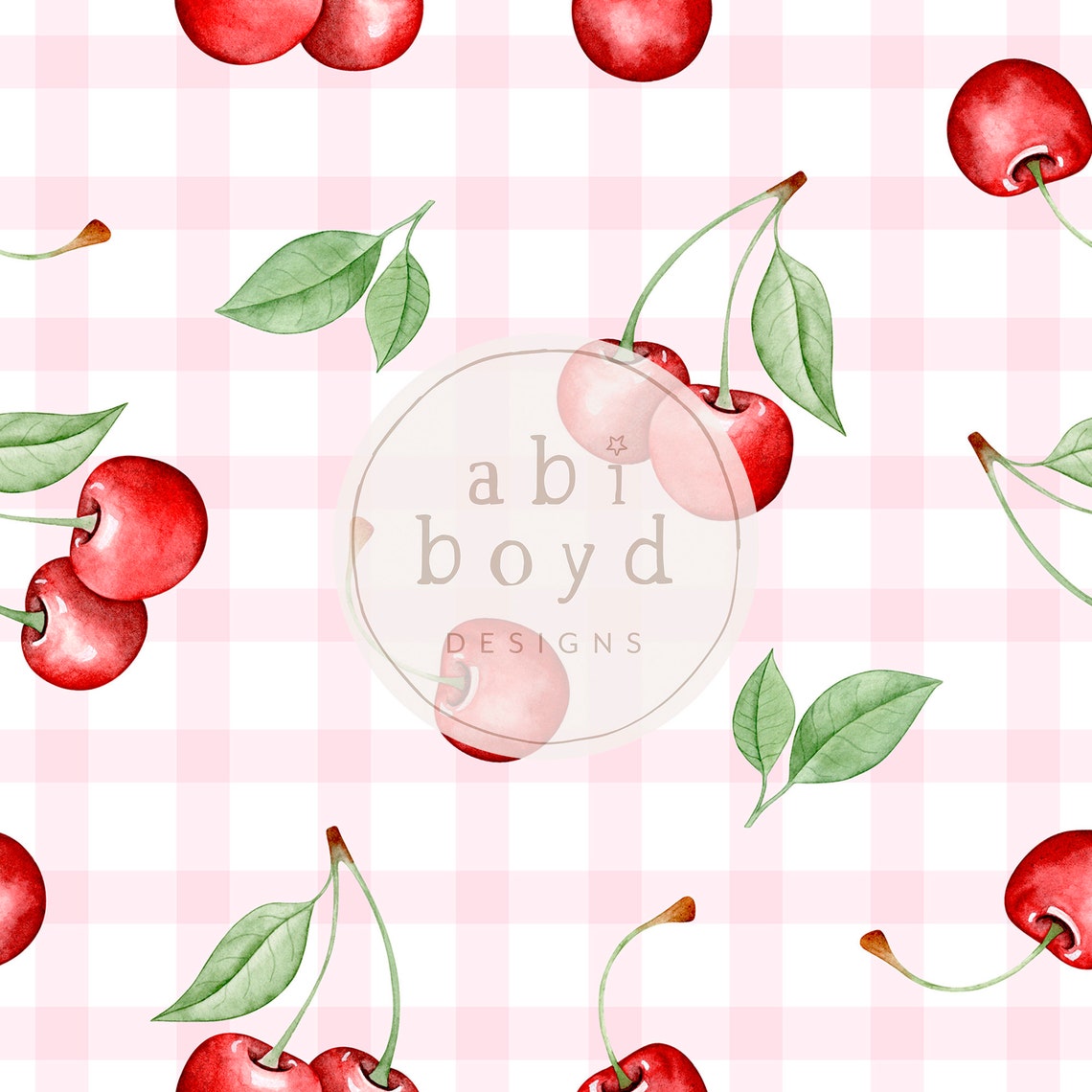 Watercolor Cherries, Cherry Seamless Pattern, Cherry Digital Paper ...