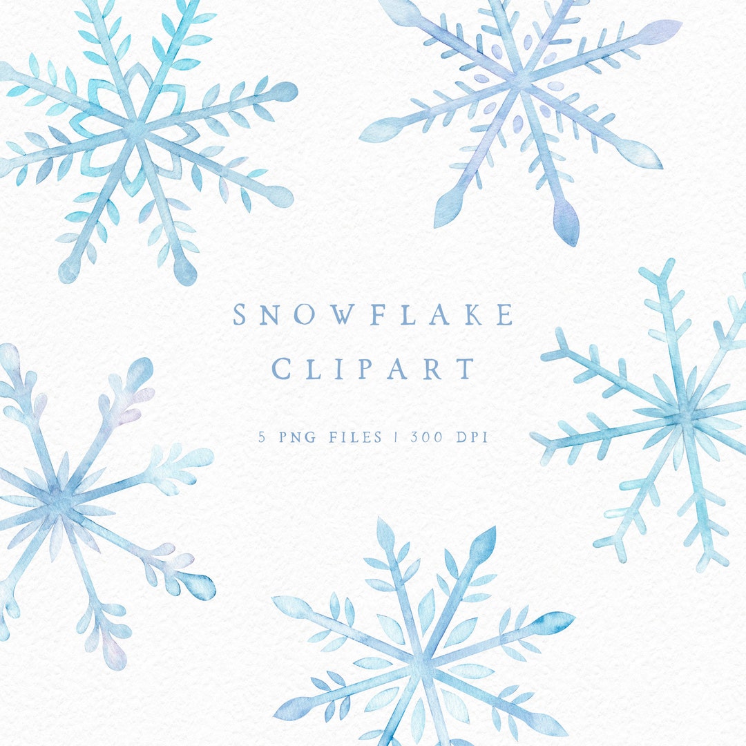 Watercolour Snowflakes PNG, Hand-painted Winter Snowflakes Clipart Set ...