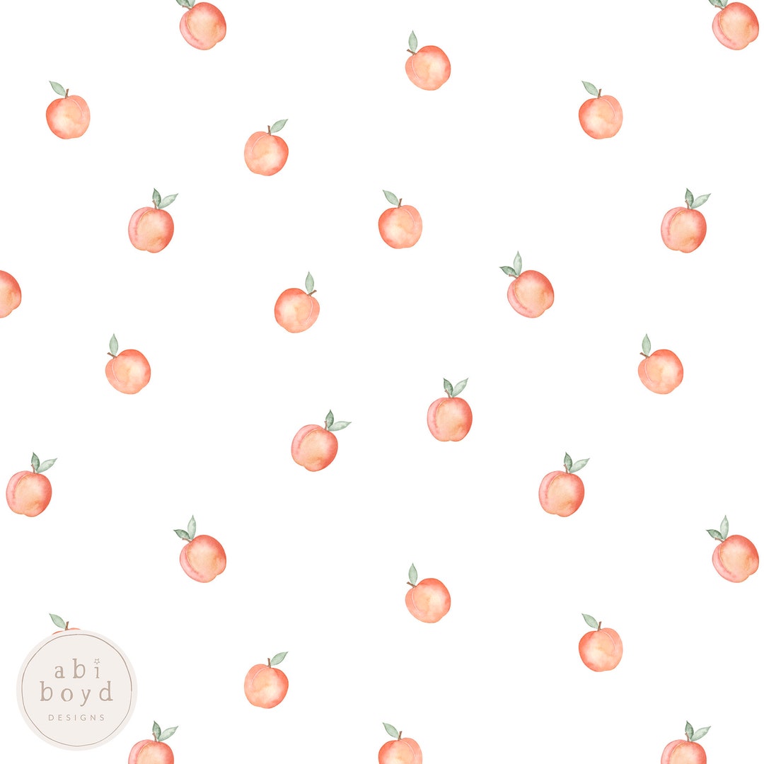 Simple Peach Seamless Pattern, Cute Peaches Repeating Pattern ...