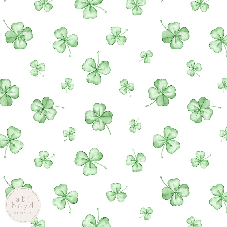 St Patrick's Day Seamless Pattern, Shamrock Repeat Pattern, Clover ...
