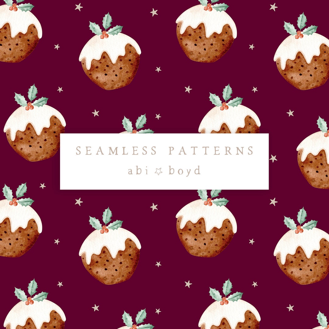 Xmas Pudding Fabric Design Christmas Seamless Pattern - Etsy