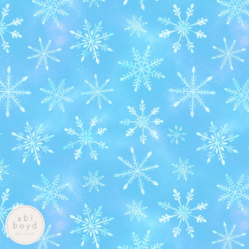 Winter Snowflake Seamless File, Frozen Repeating Pattern, Hand Drawn ...
