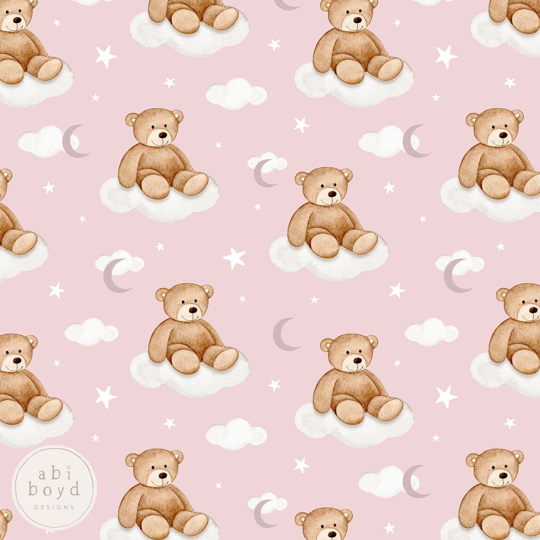 Teddy Bear Seamless Pattern, Repeating Pattern, Teddy Bear Fabric ...