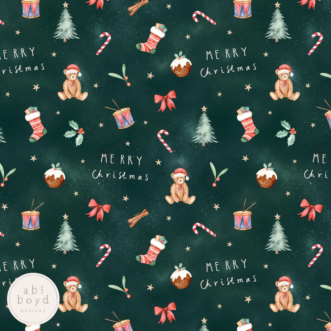 Merry Christmas Seamless File, Cute Christmas Repeating Pattern, Xmas ...