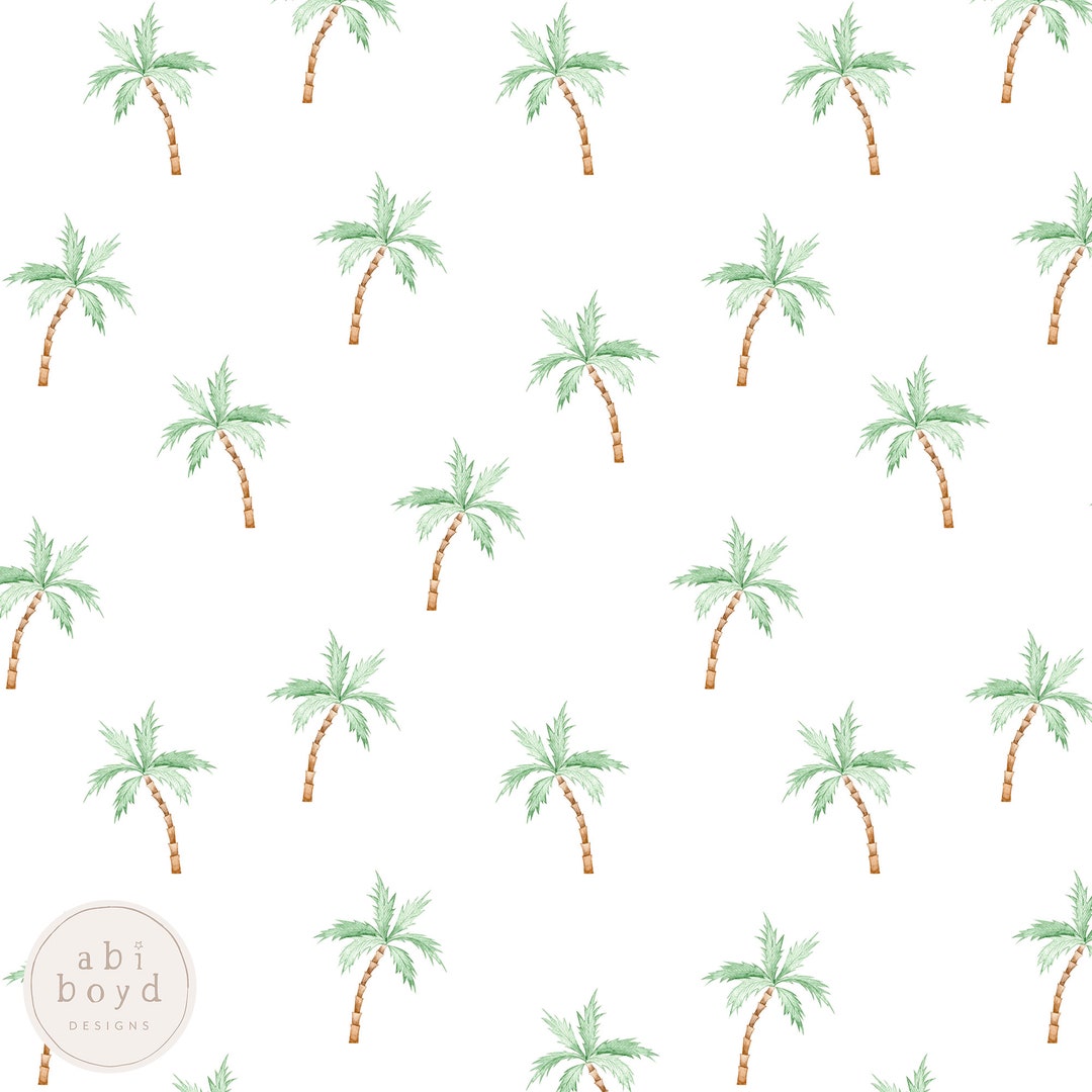 Palm Tree Seamless Pattern / Simple Summer Repeating Pattern ...