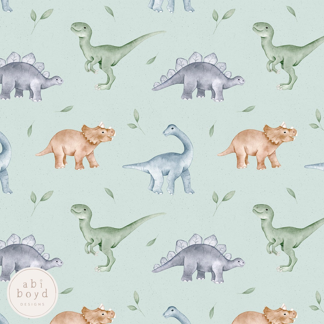 Baby Dinosaur Seamless Pattern, Baby Dino Repeating Pattern, Dino ...