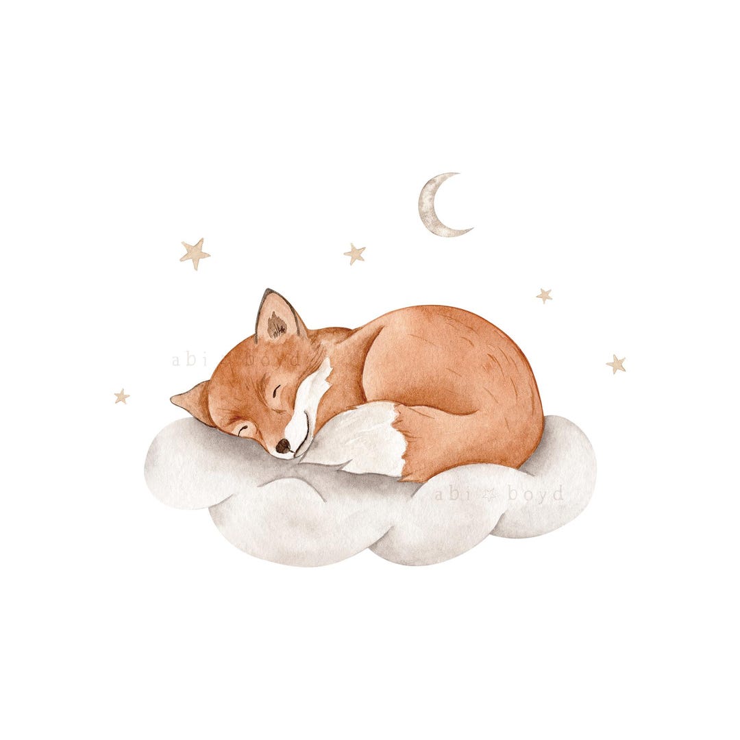 Cute Fox Cub PNG Sublimation File | Sweet Dreams Heat Transfer Design ...