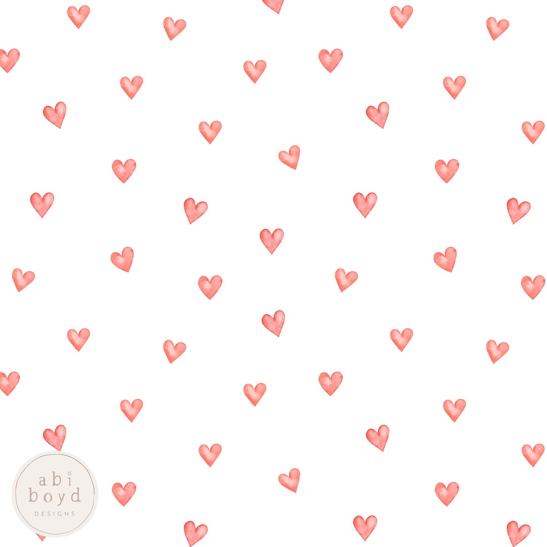 Heart Seamless Pattern, Valentine Hearts Fabric Design, Repeat Tile ...