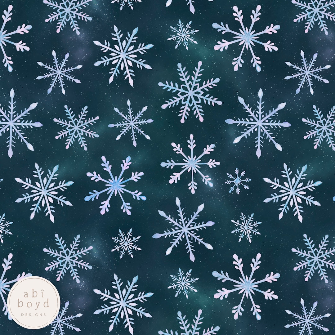 Winter Snowflake Seamless File, Frozen Repeating Pattern, Hand Drawn ...