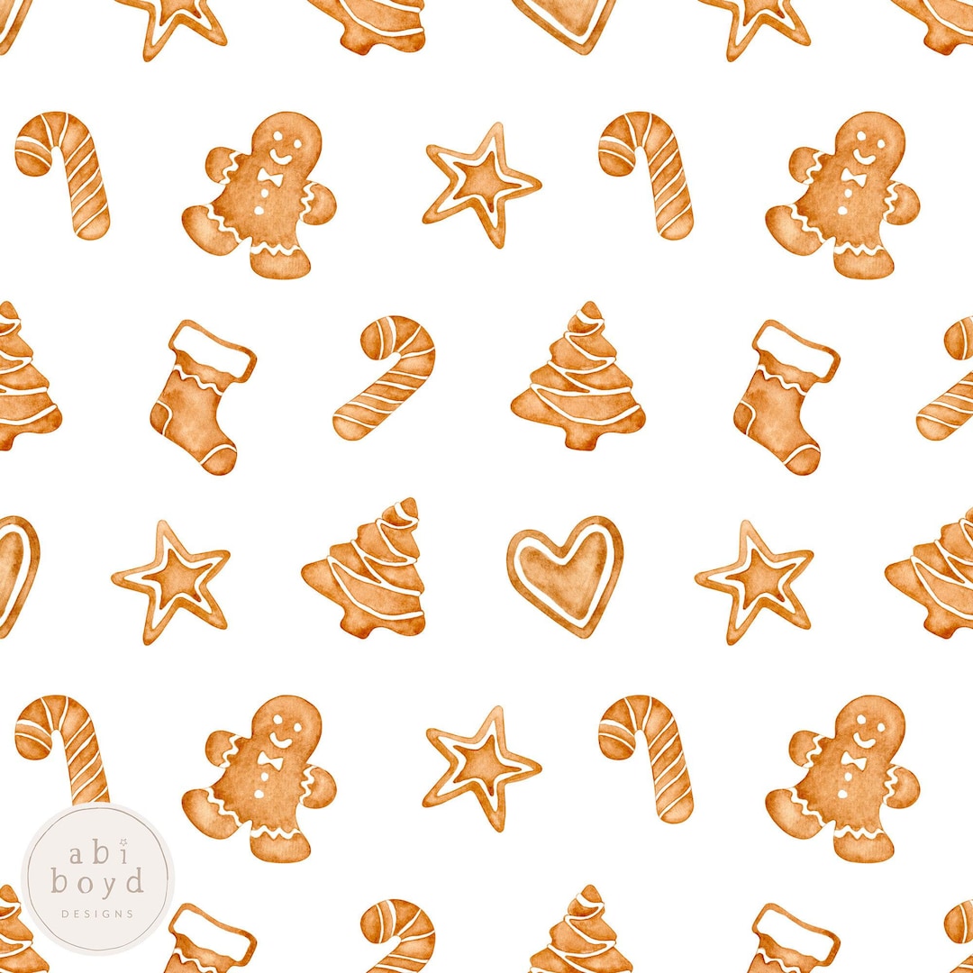 Christmas Gingerbread Seamless File, Cute Christmas Repeating Pattern ...