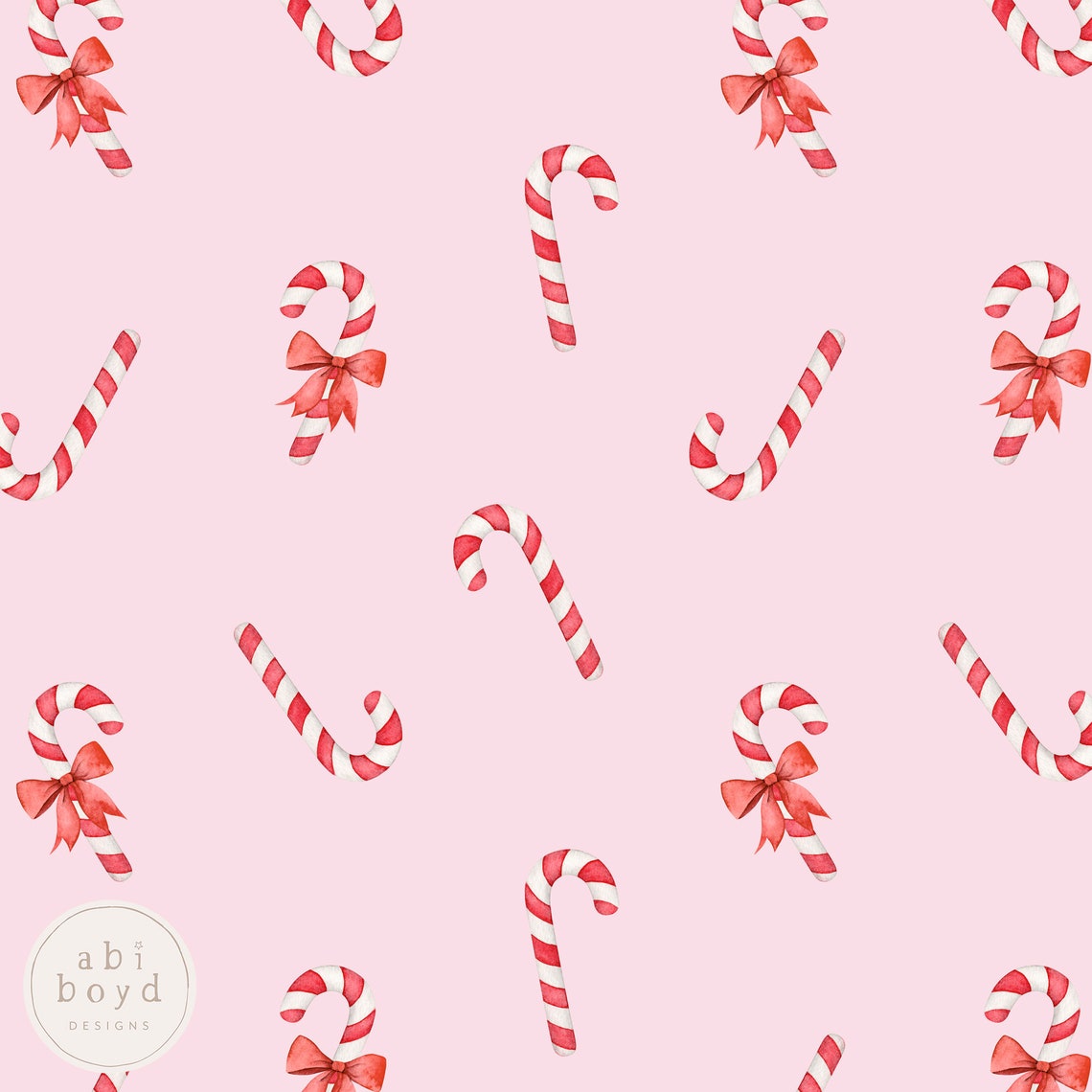 Christmas Candy Cane Seamless Pattern, Pink Candy Repeating Pattern ...