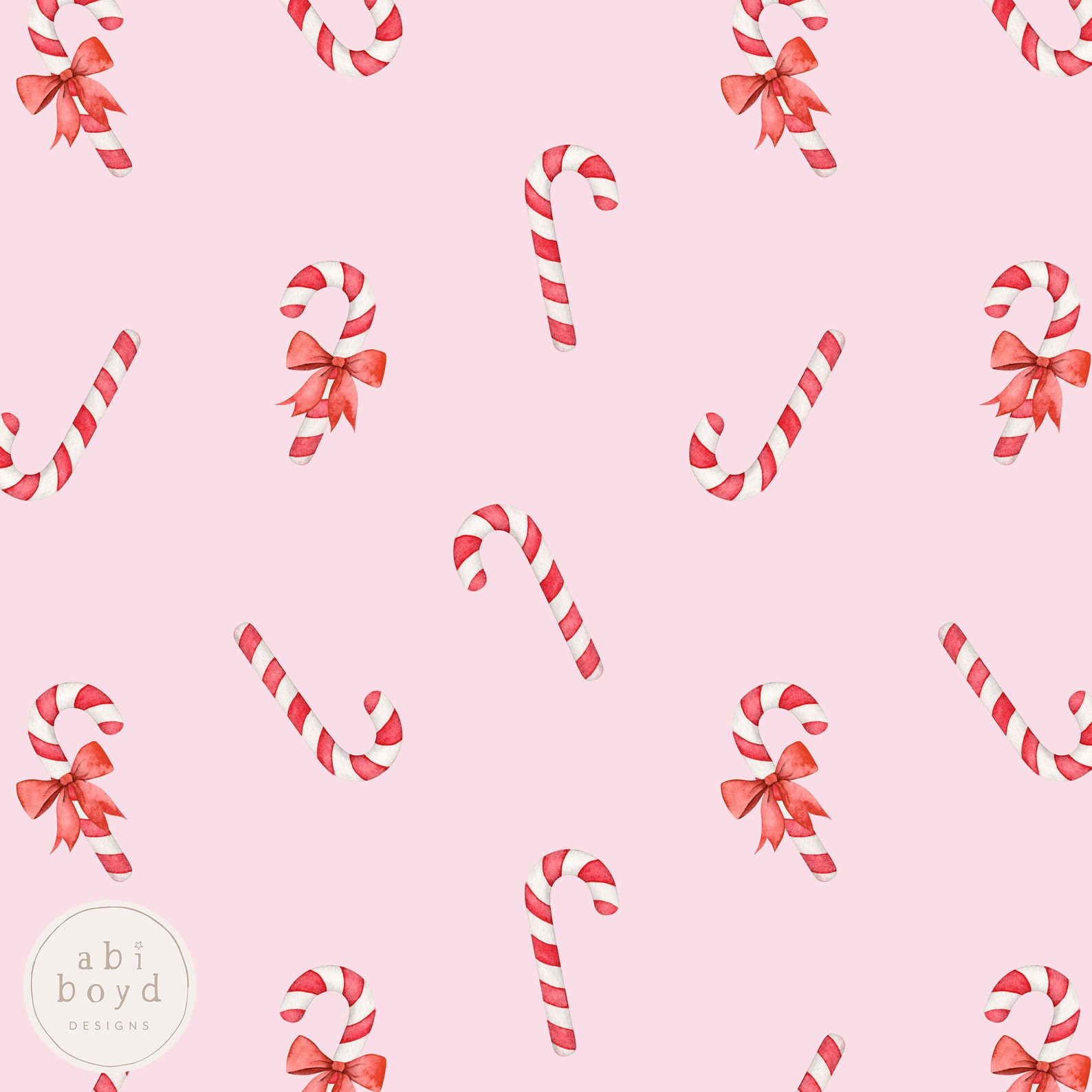 Christmas Candy Cane Seamless Pattern, Pink Candy Repeating Pattern ...