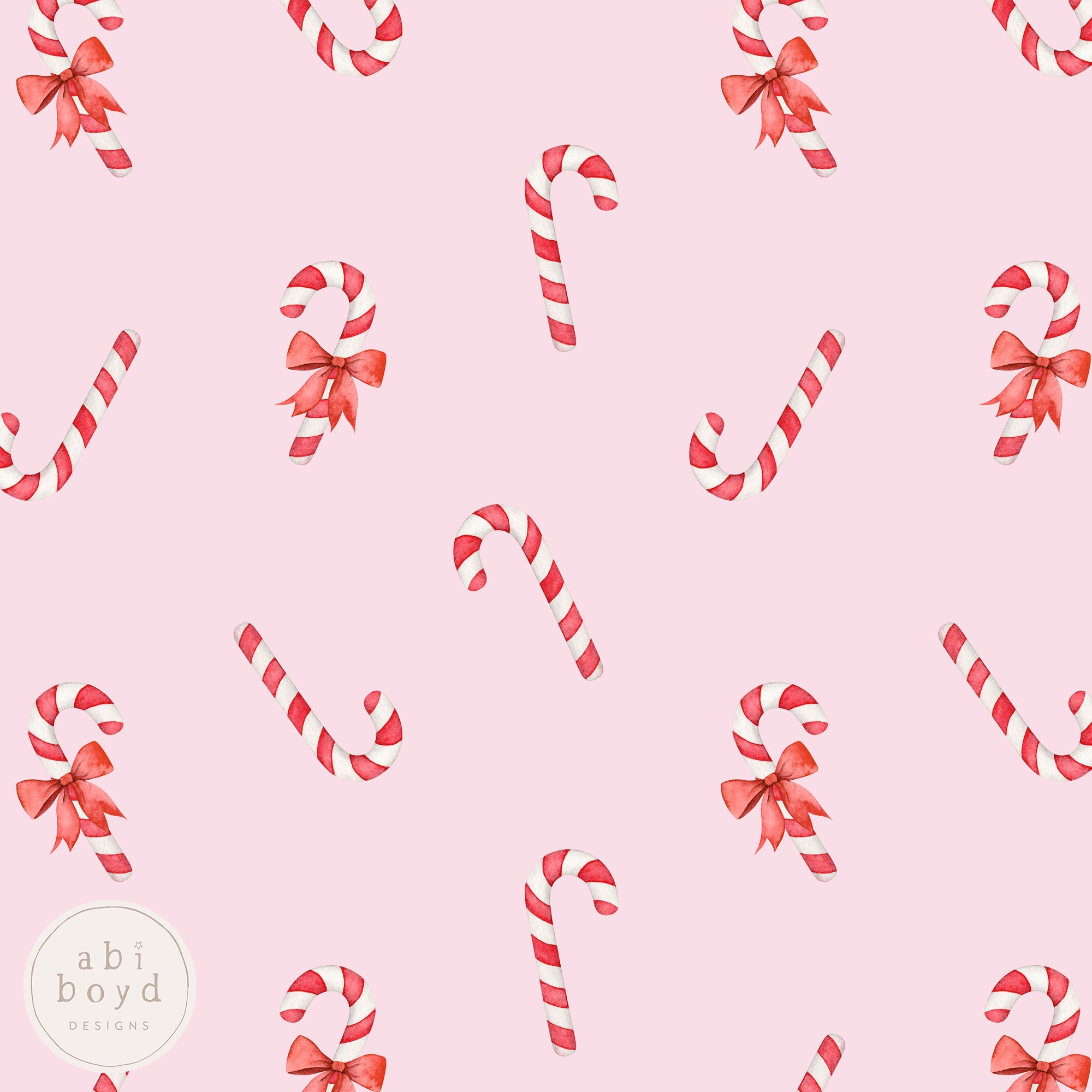 Christmas Candy Cane Seamless Pattern, Pink Candy Repeating Pattern ...