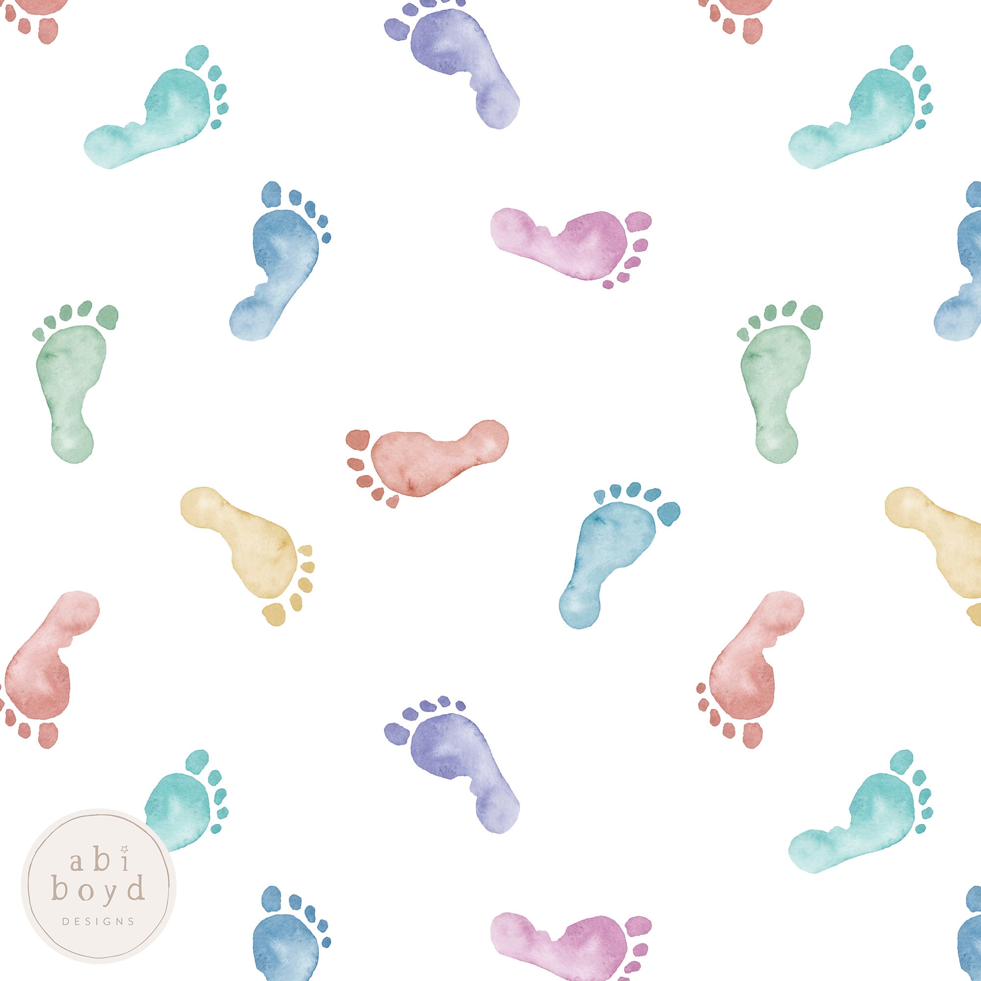 Baby Feet Seamless Pattern, Hospital Baby Blanket Repeating Pattern, Multi Coloured New Baby ...