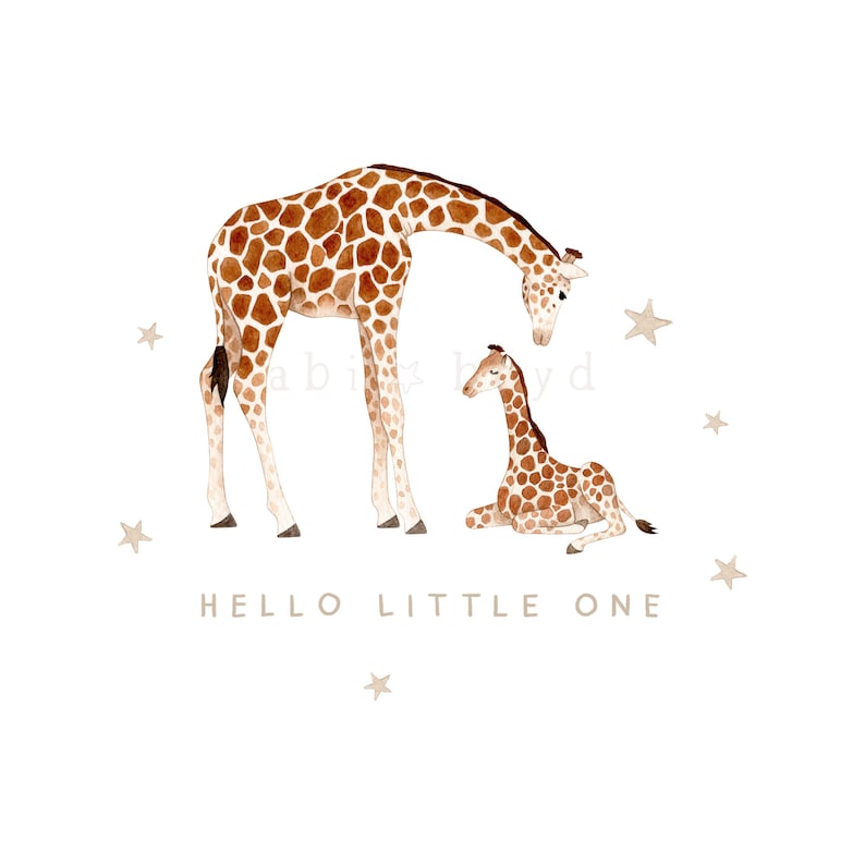 Giraffe PNG Sublimation File Hello Little One Sublimation - Etsy