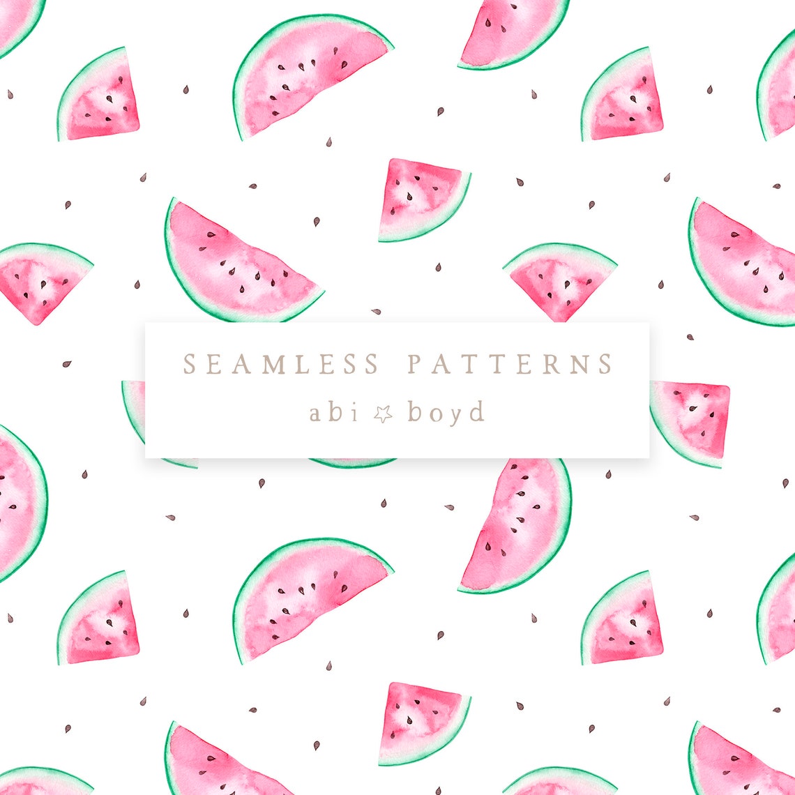 Watermelon Pattern, Fruit Repeat Tile, Surface Pattern, Watercolour ...