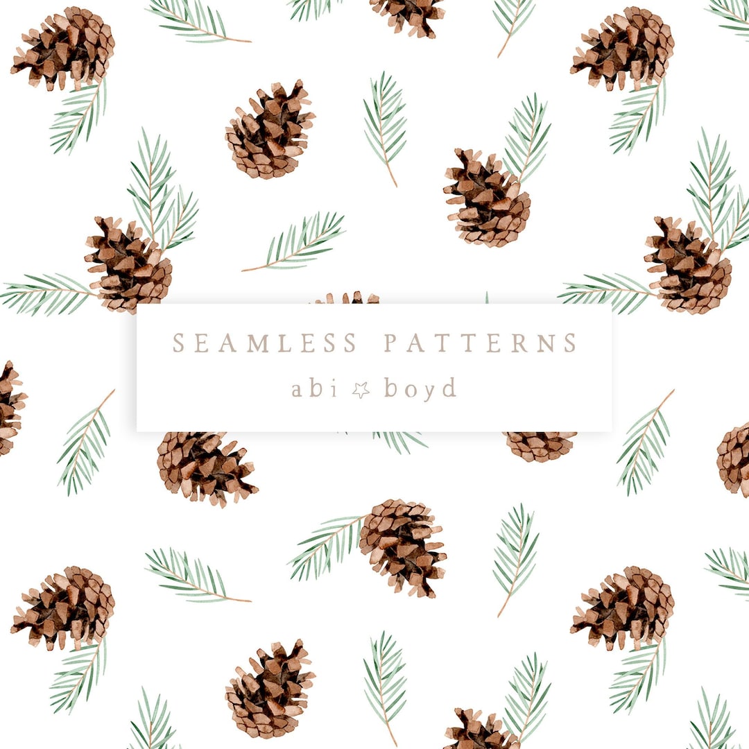 Pine Cones Pattern, Christmas Repeat Tile, Print for Fabric Printers ...