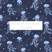 Blue Jellyfish Pattern, Ocean Theme Repeat Tile, Fabric Design, Summer ...