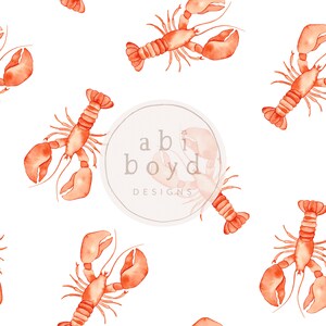 Lobster Seamless Pattern, Watercolor Lobster Repeat, Simple Nautical ...