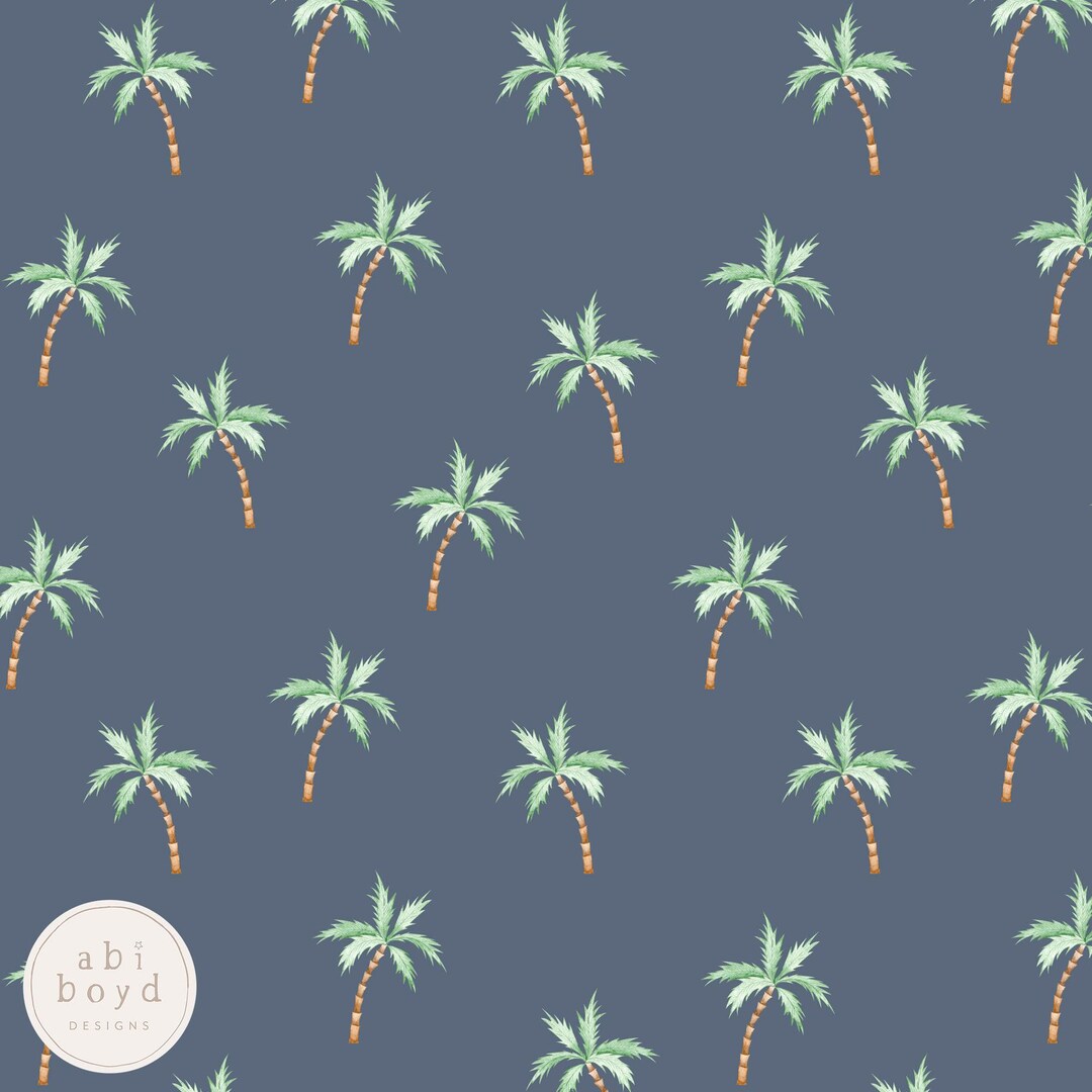 Palm Tree Seamless Pattern / Simple Summer Repeating Pattern ...