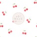Simple Cherry Seamless Pattern, Dainty Cherries Repeating Pattern ...