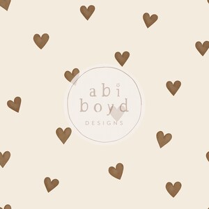 Chocolate Heart Seamless Pattern, Valentine Brown Hearts Fabric Design ...